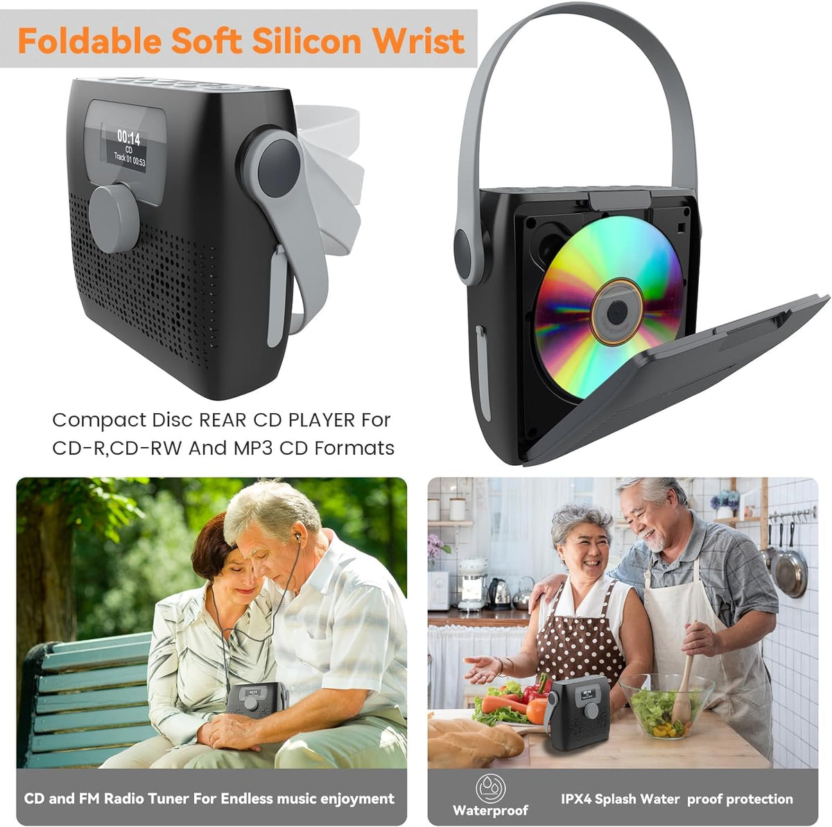 (Wholesell only) MONODEAL MD708 CD Player Portable,Bluetooth Boombox C ...