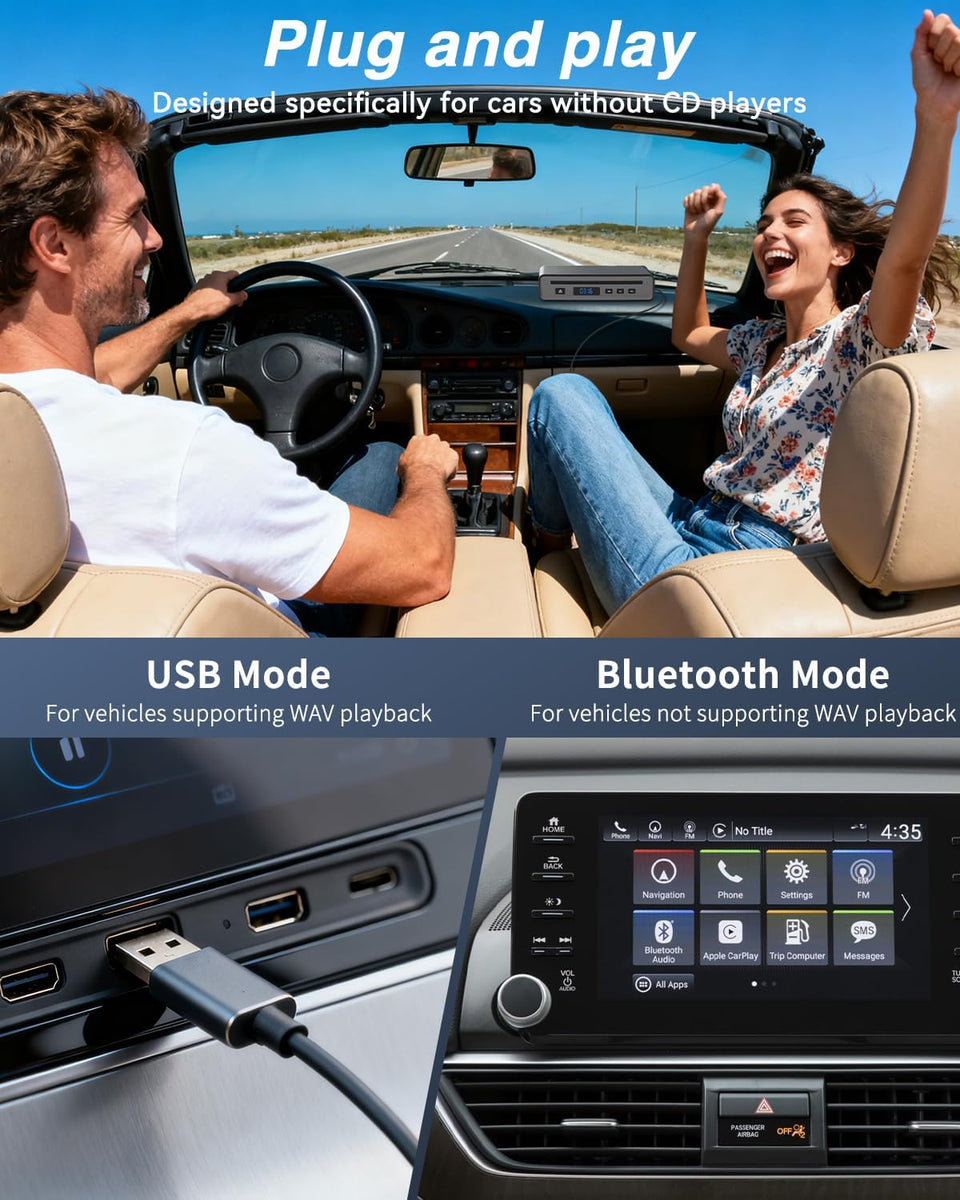 CD Player for Car,MONODEAL External Portable Car CD Player with Blueto ...