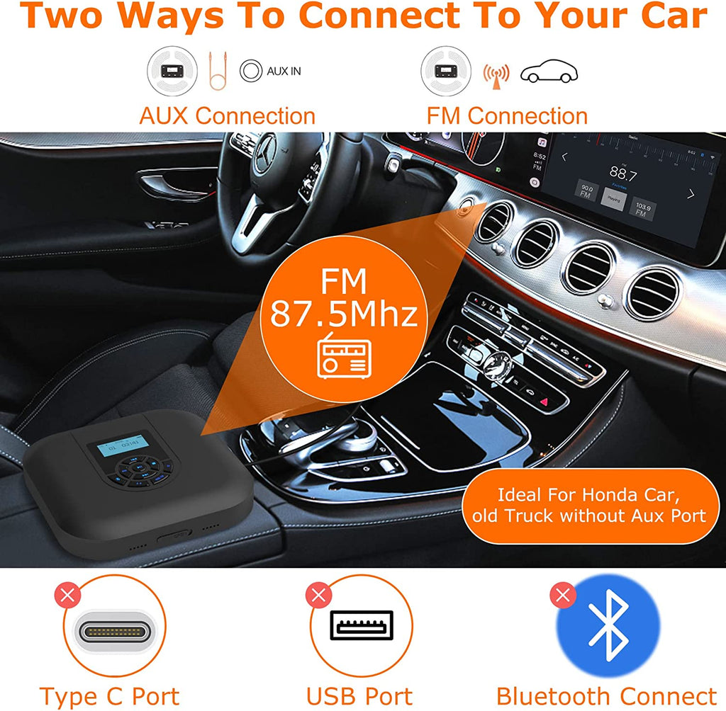 CD Player Portable, MONODEAL Bluetooth CD Player with Speakers and FM ...