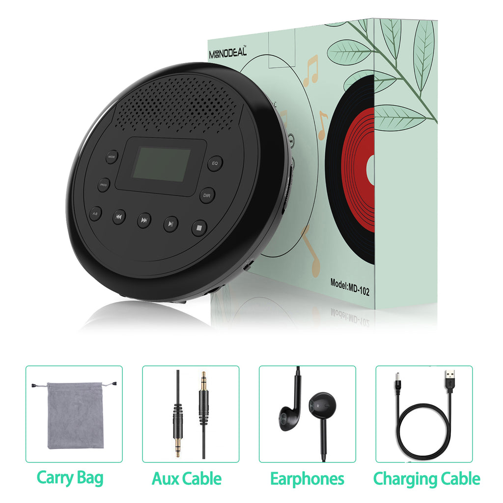 CD Player Portable, MONODEAL MD-109 Rechargeable Portable CD Player wi ...